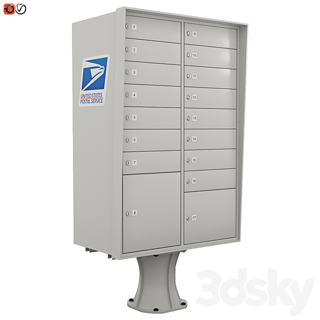 Floor mailbox USPS 3D Max - 3D Max Master