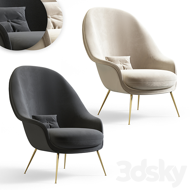 Bat Lounge Chair by Gubi 3D Max - 3DMAXTER