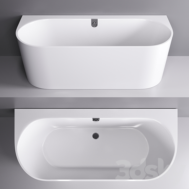Wall-mounted bathtub Villeroy & Boch Oberon 2.0 3D Max - 3DMAXTER