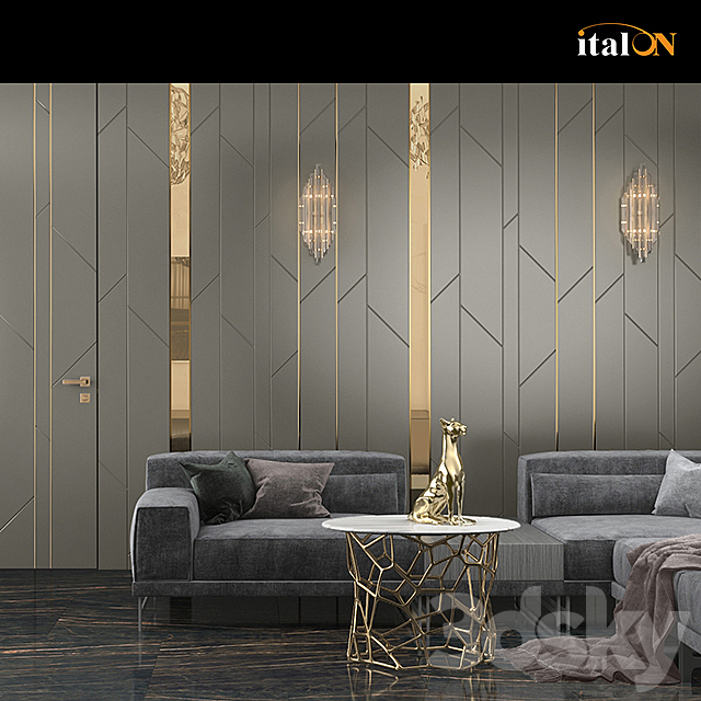 Wall panels. "Branches" decor. 3D Max - 3DMAXTER