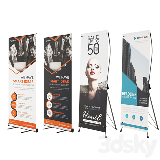 Advertising Banner Stands 3D Max - 3DMAXTER