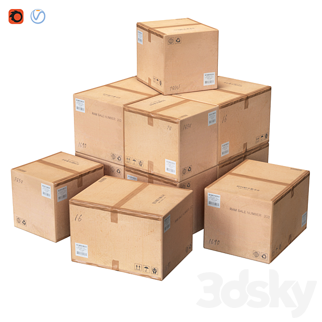 Low Poly Cardboard Boxes 3D Max - 3DMAXTER