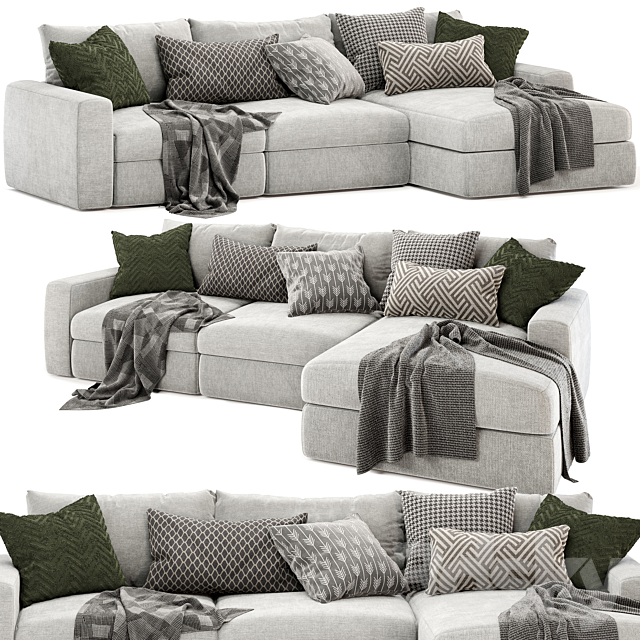 lounge sofa with chaise 3D Max - 3DMAXTER