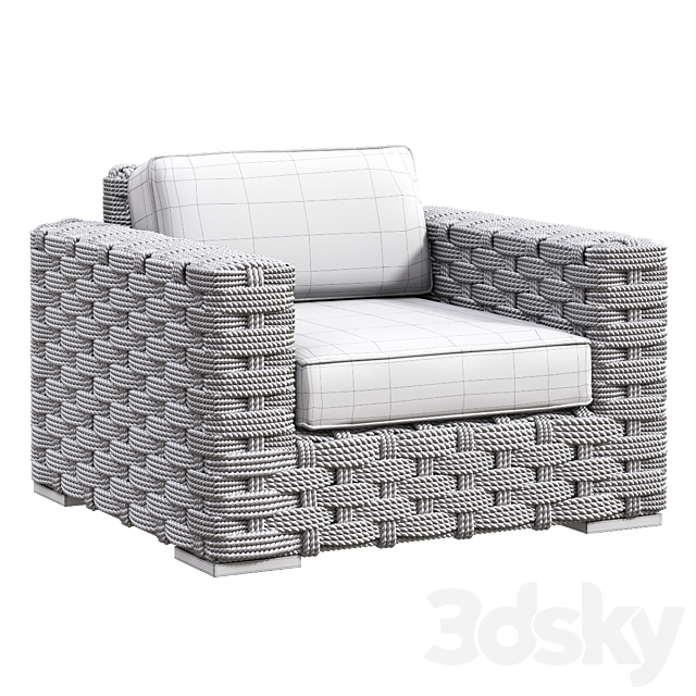 Restoration Hardware Rutherford lounge chair - Arm chair - 3D Models