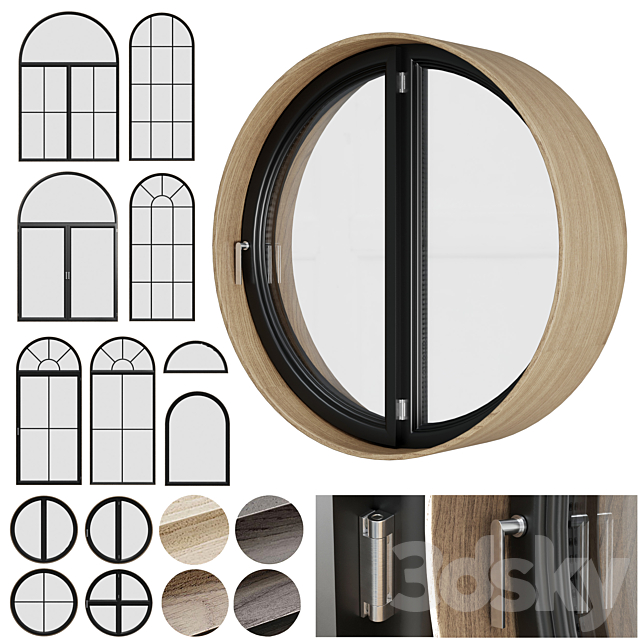 A set of round and circle and arched windows 01 - No.2 3D Max - 3DMAXTER