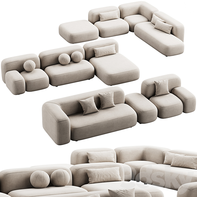 476 modular sofa ribbl by divan.ru 3 options part 2 3D Max - 3DMAXTER