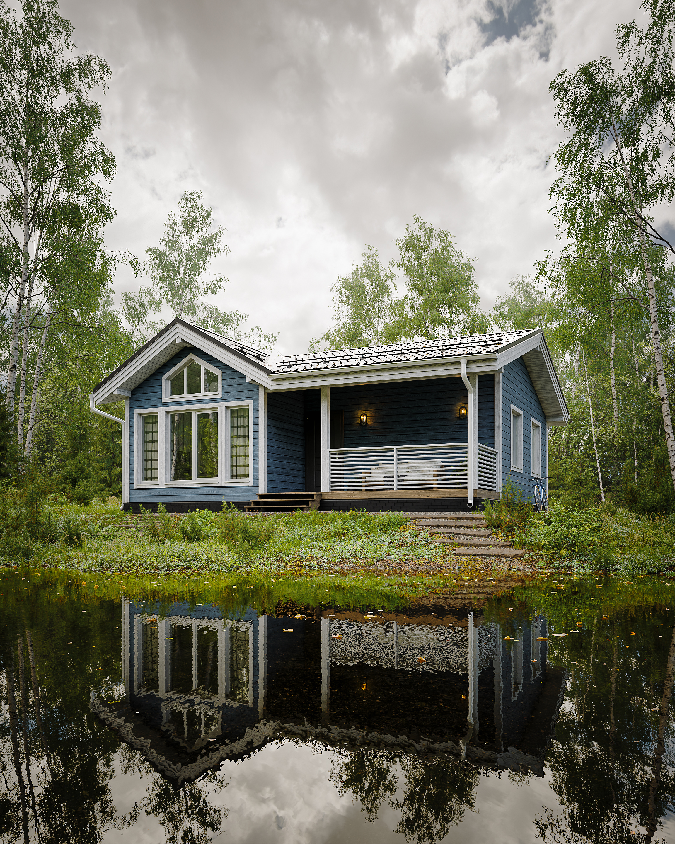 The house by the forest river - Работа из галереи 3D Моделей