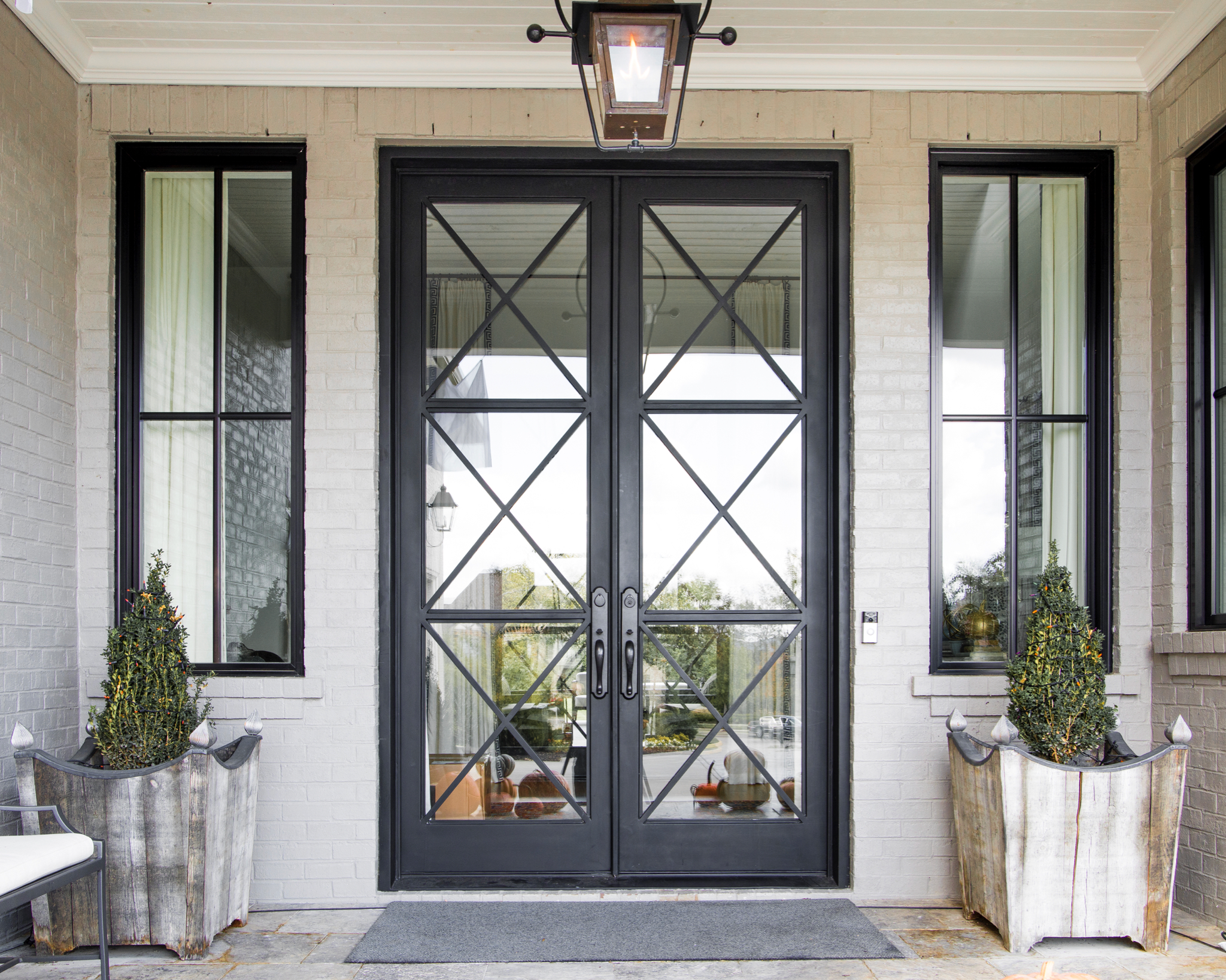 Entrance modern classic street doors. Entrance to the house.Front Iron ...