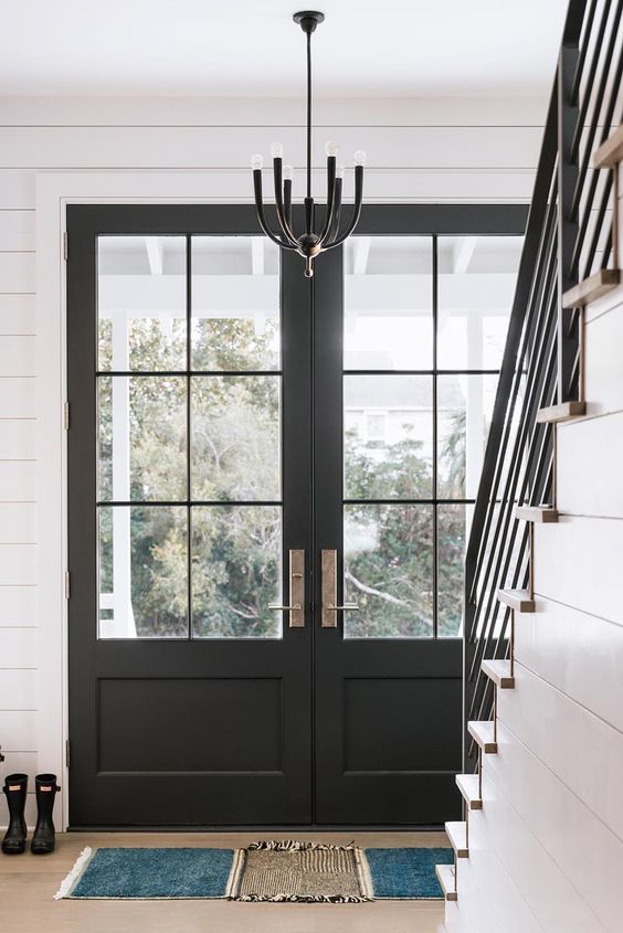 Entrance modern classic street doors. Entrance to the house.Front Iron ...